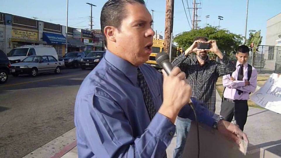 Ron Gochez Speaks Outside of Santee Educational Complex, So. Central ...