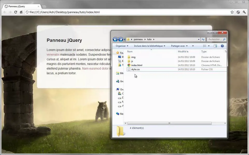 Mettre en place un panneau coulissant en jQuery sur votre site web on Vimeo