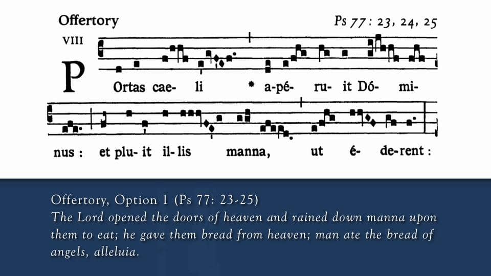 OFFERTORY, Portas coeli apéruit Dóminus: et pluit illis manna, on Vimeo