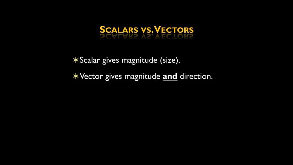 Chapter 02 - Video 03: Scalars Vs. Vectors; Distance Vs. Displacement ...
