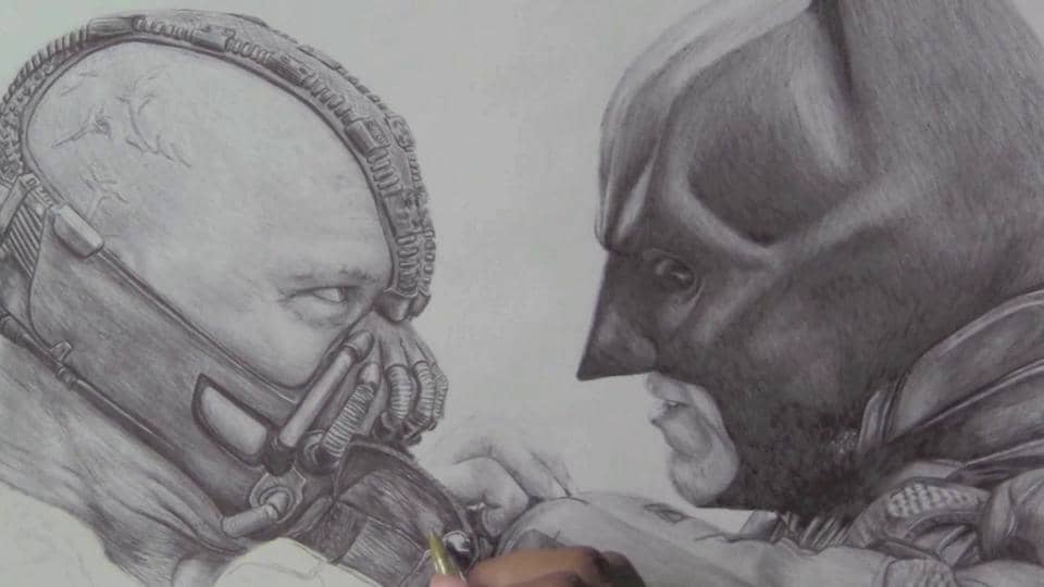 The Dark Knight Rises - Bane vs Batman Pen Time-Lapse Drawing on Vimeo