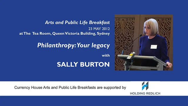 Sally Burton - 'PHILANTHROPY: YOUR LEGACY ' on Vimeo