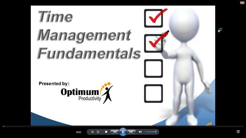 Time Management Fundamentals 7-26-12 on Vimeo