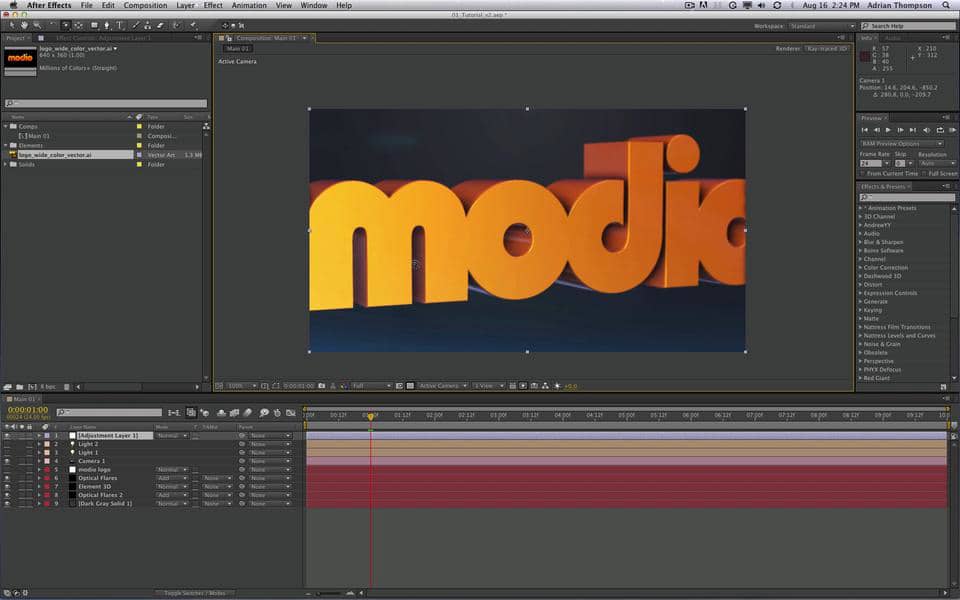 After Effects Tutorial - Extruding Vector Logos in Element 3D on Vimeo
