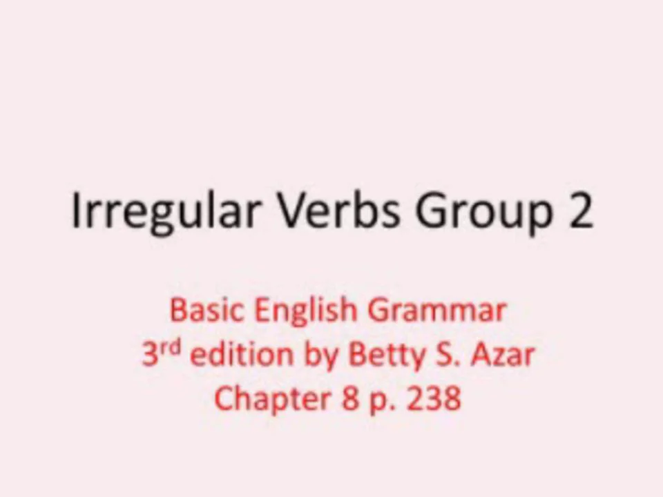 Irregular Past Tense Verbs Azar Group 2 on Vimeo