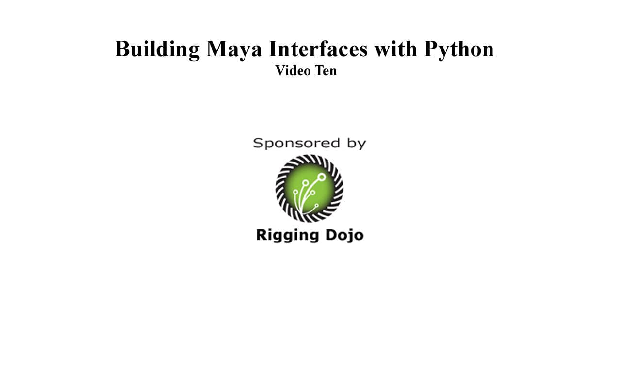 Building Maya Interfaces with Python: Video Ten on Vimeo