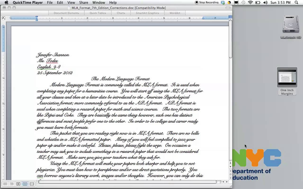 MLA Format - Font Size & Style (Shannon) on Vimeo