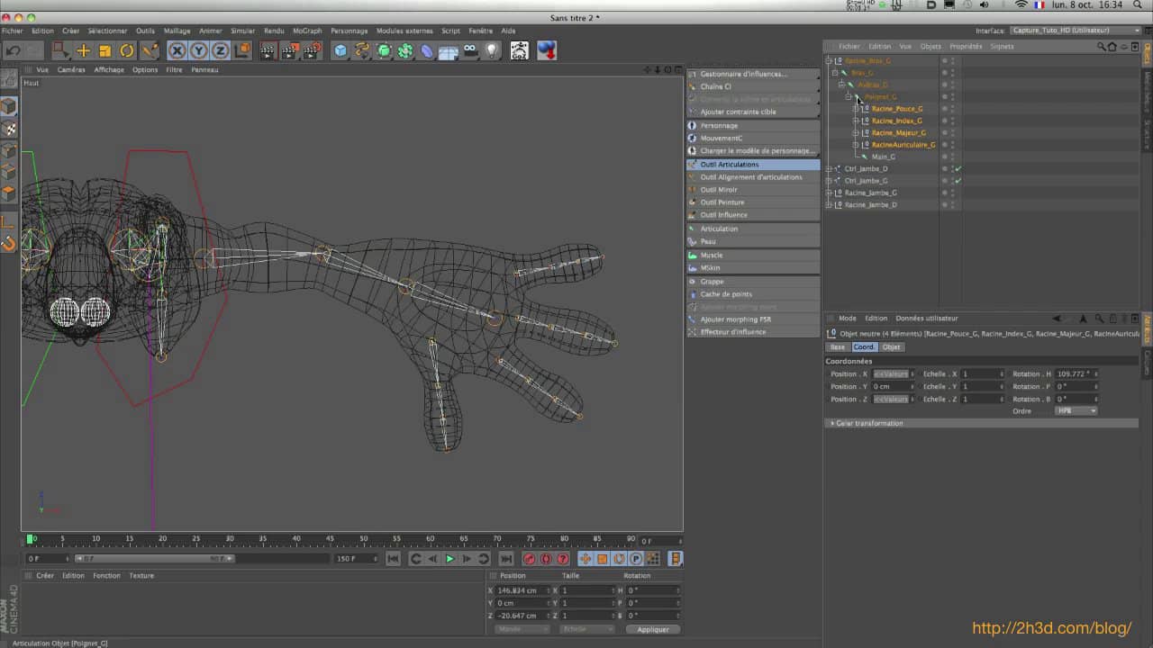 C4D R13 : Rigging Part 2 - Les bras on Vimeo