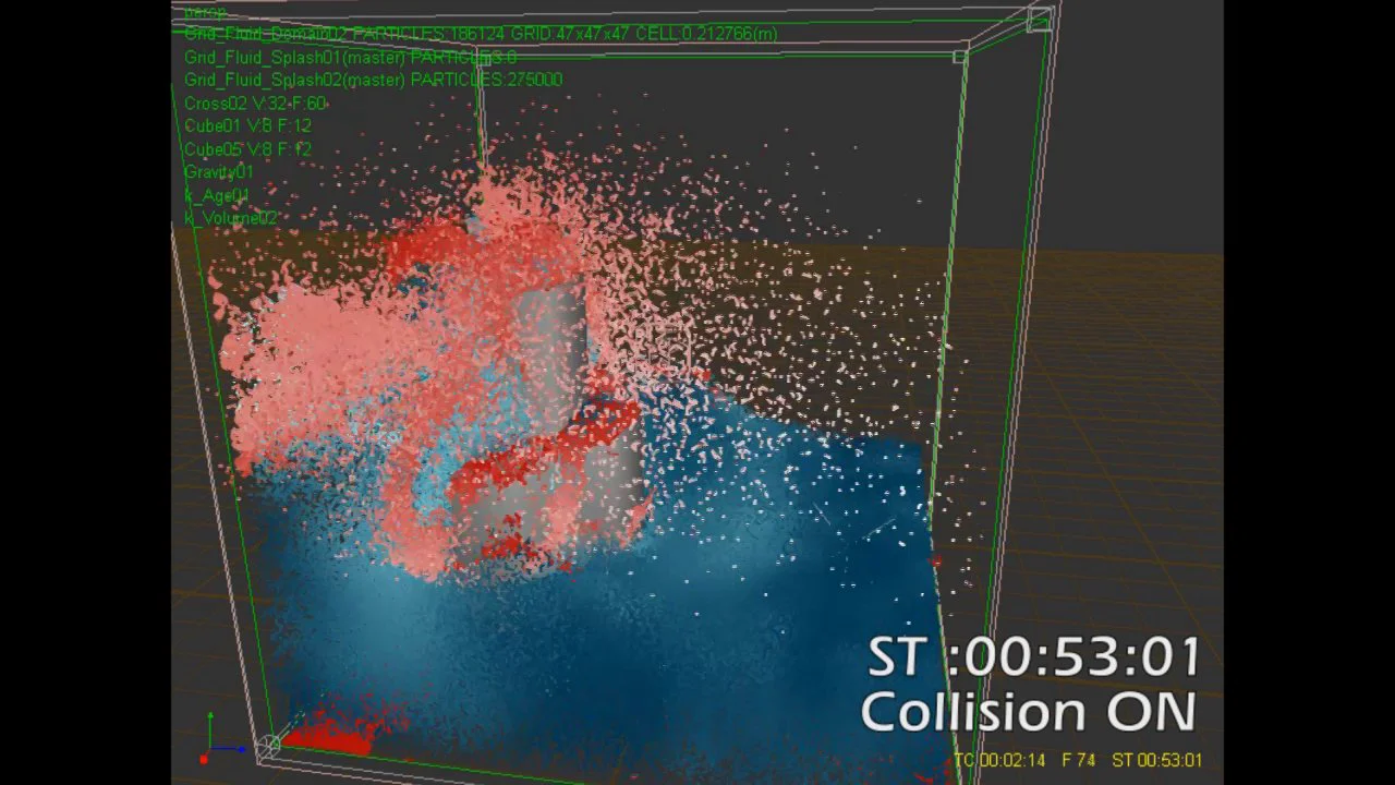 RealFlow Splash Collision test