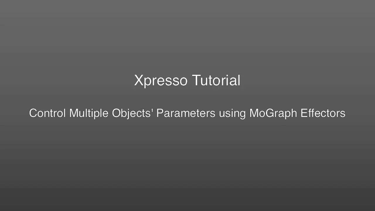 Cinema 4D Xpresso Tutorial: Control Object Parameters using MoGraph in Cinema 4D Tutorials on Vimeo