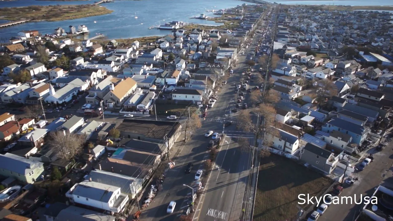 Broad Channel Queens New York Aerial Video via Drone for Hurricane ...