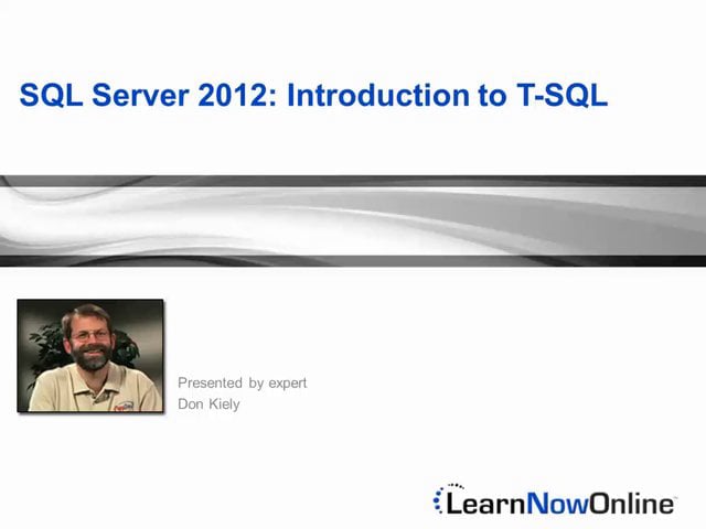 SQL Server 2012: Introduction to T-SQL on Vimeo