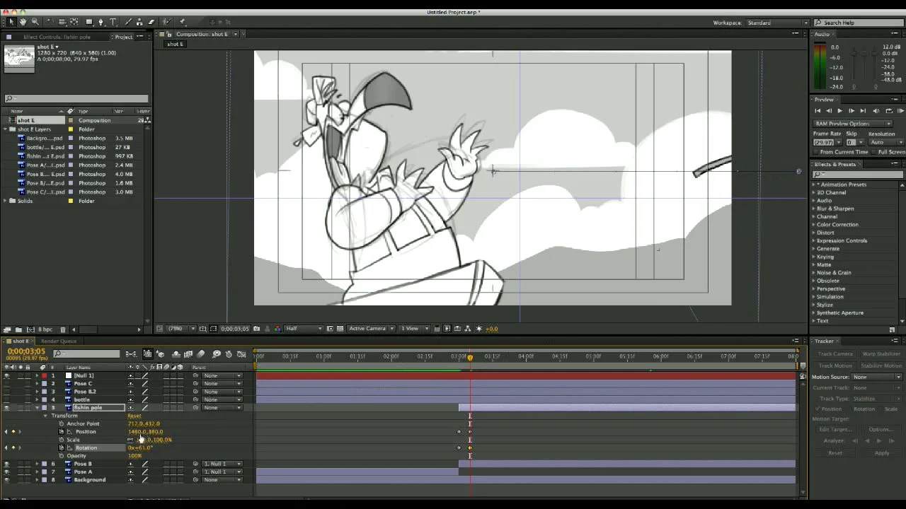 Animatic Shot setup and animation in Adobe After Effects