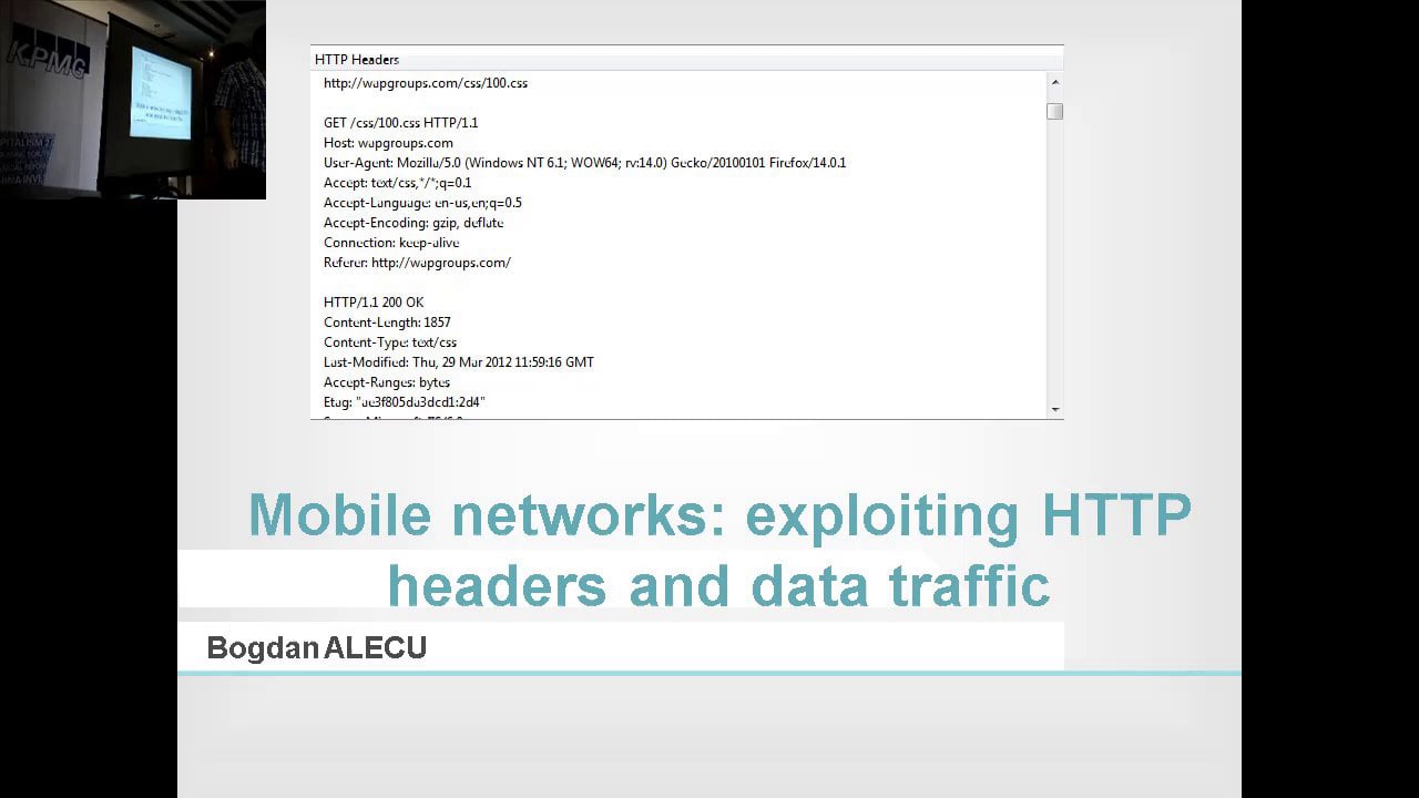 DefCamp 2012 - Bogdan ALECU - Exploiting HTTP headers & data traffic on ...