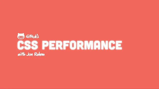 GitHub's CSS Performance on Vimeo