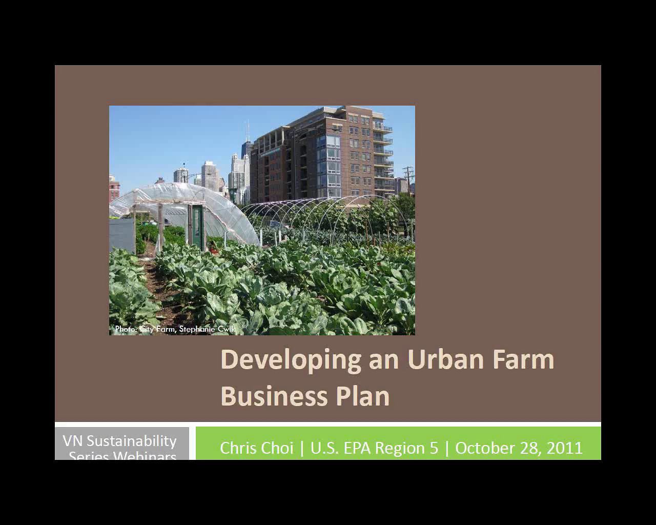 October 2011 Sustainability Series: Developing a Business Plan for an ...