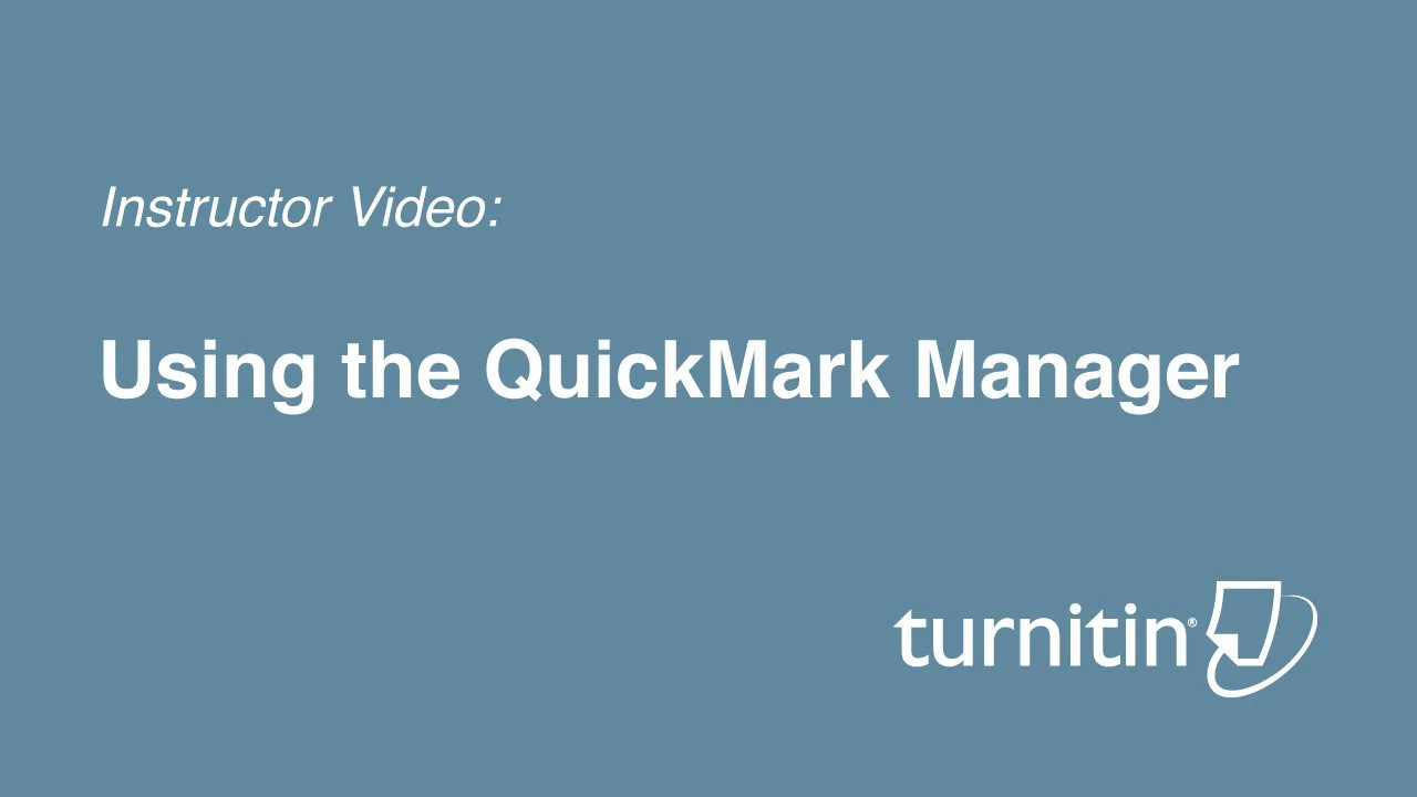 Instructor Video: Using the QuickMark Manager on Vimeo