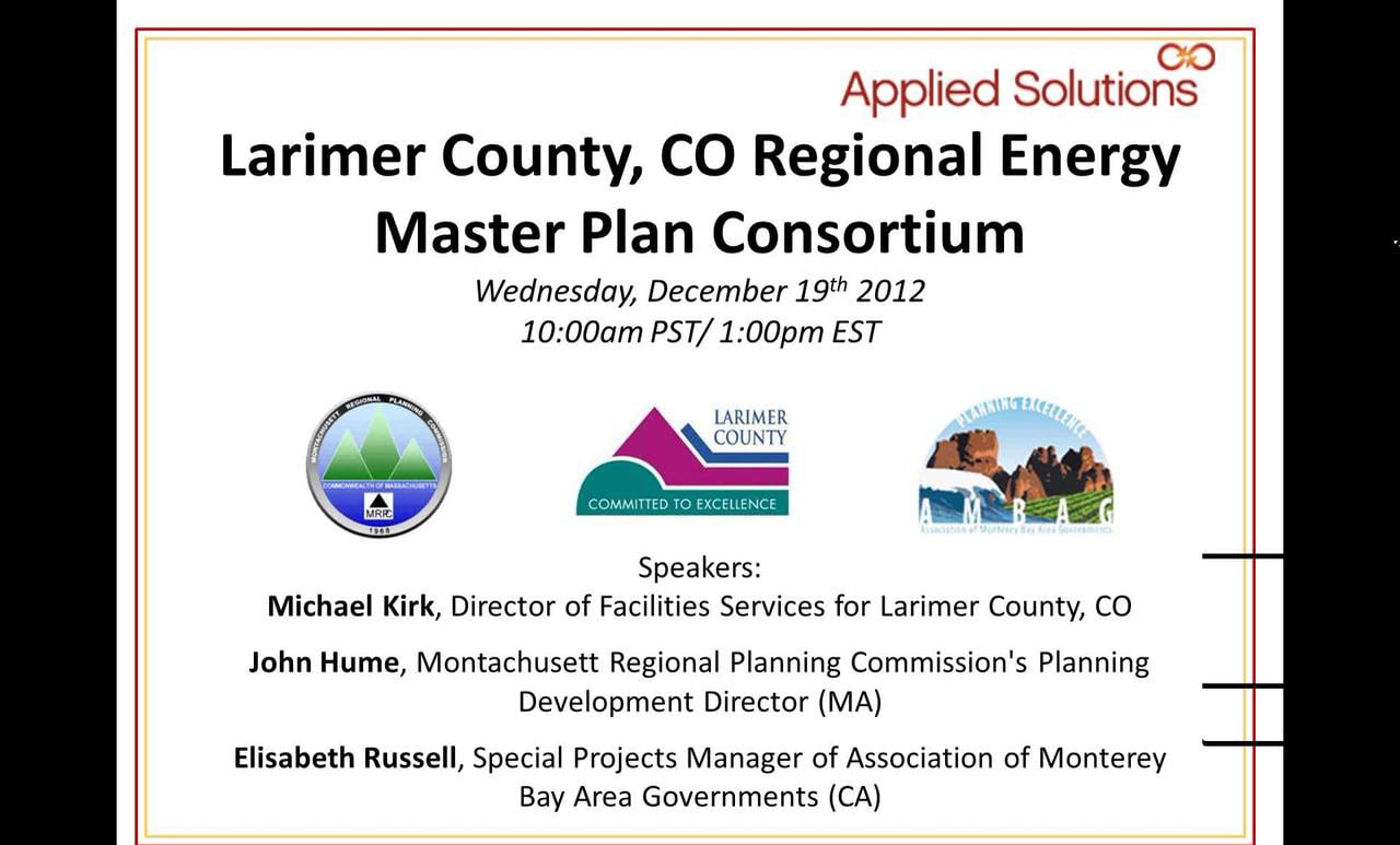 Larimer County Regional Energy Master Plan (12/19/2012) on Vimeo