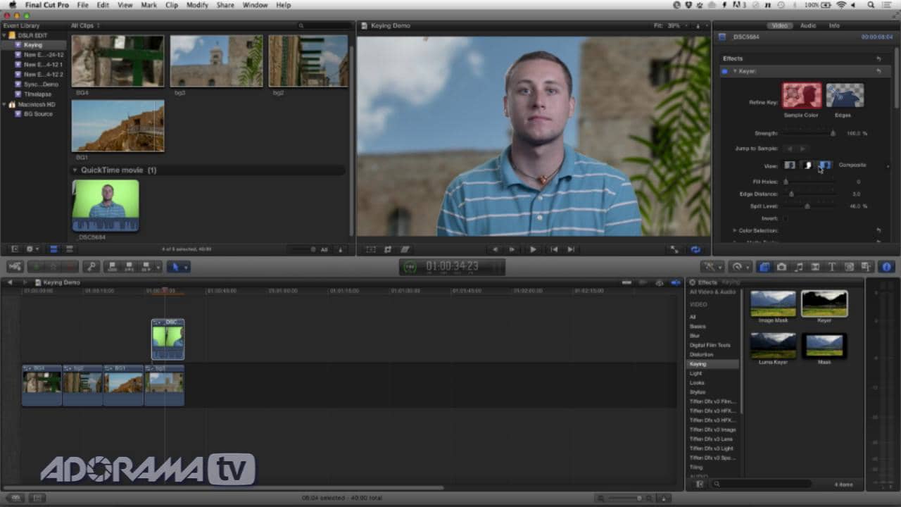 Green Screen in FCPX: Ep 123 DSLR | Video Skills with Rich Harrington ...