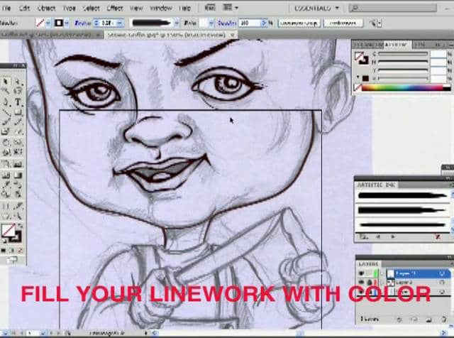 Stewie Griffin's semi-realistic illustration vector process on Vimeo