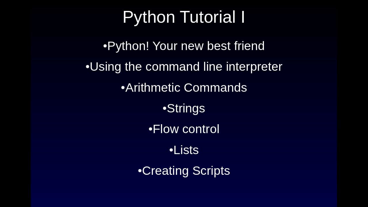 Python Tutorial I on Vimeo