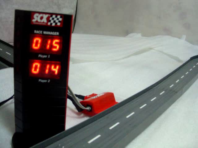 SCX Race Manager Lap Counter Modded for Tyco TCR Slotless Racing on Vimeo