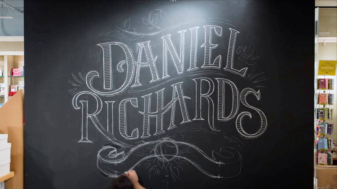 Daniel Richards Chalk Lettering Installation on Vimeo