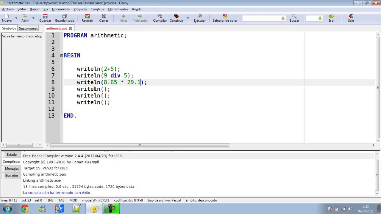 Pascal - 002 - Operadores aritmeticos on Vimeo