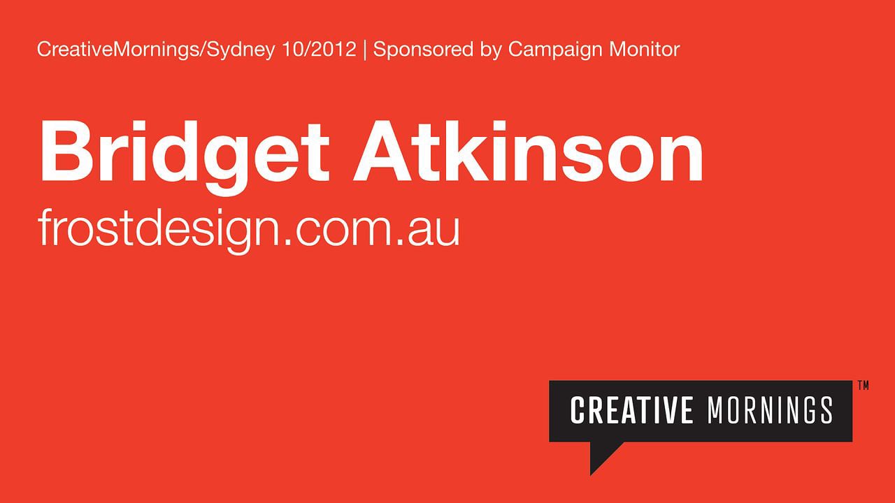 CreativeMornings/Sydney Bridget Atkinson on Vimeo