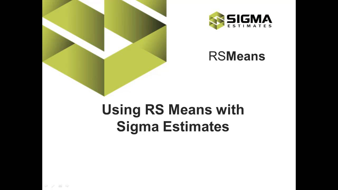 RSMeans in Sigma Estimates on Vimeo