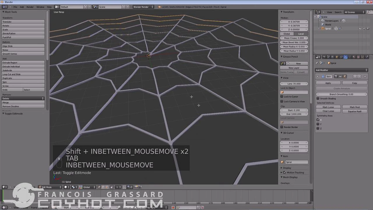 Modeling a Spider Web in 5 minutes / Créer une toile d'araignée en 5 ...