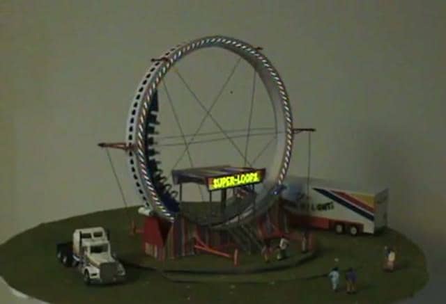 HO Scale Motorized Super Loops Model Carnival Ride with Lights...Visit ...