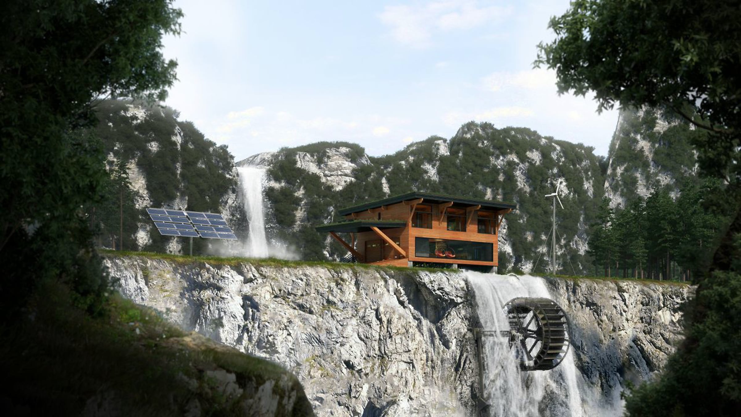 Waterfalls simulation and Vray Environment