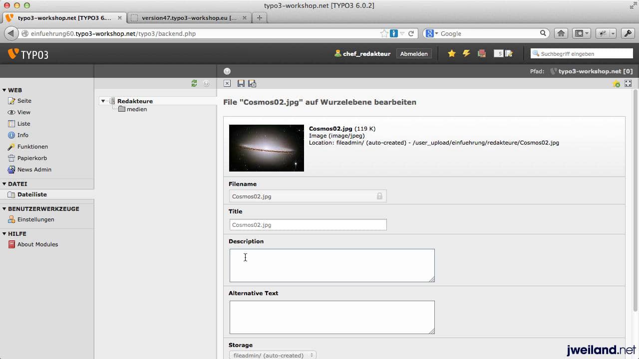 Arbeiten mit Dateien (TYPO3 für Redakteure Teil 30) on Vimeo