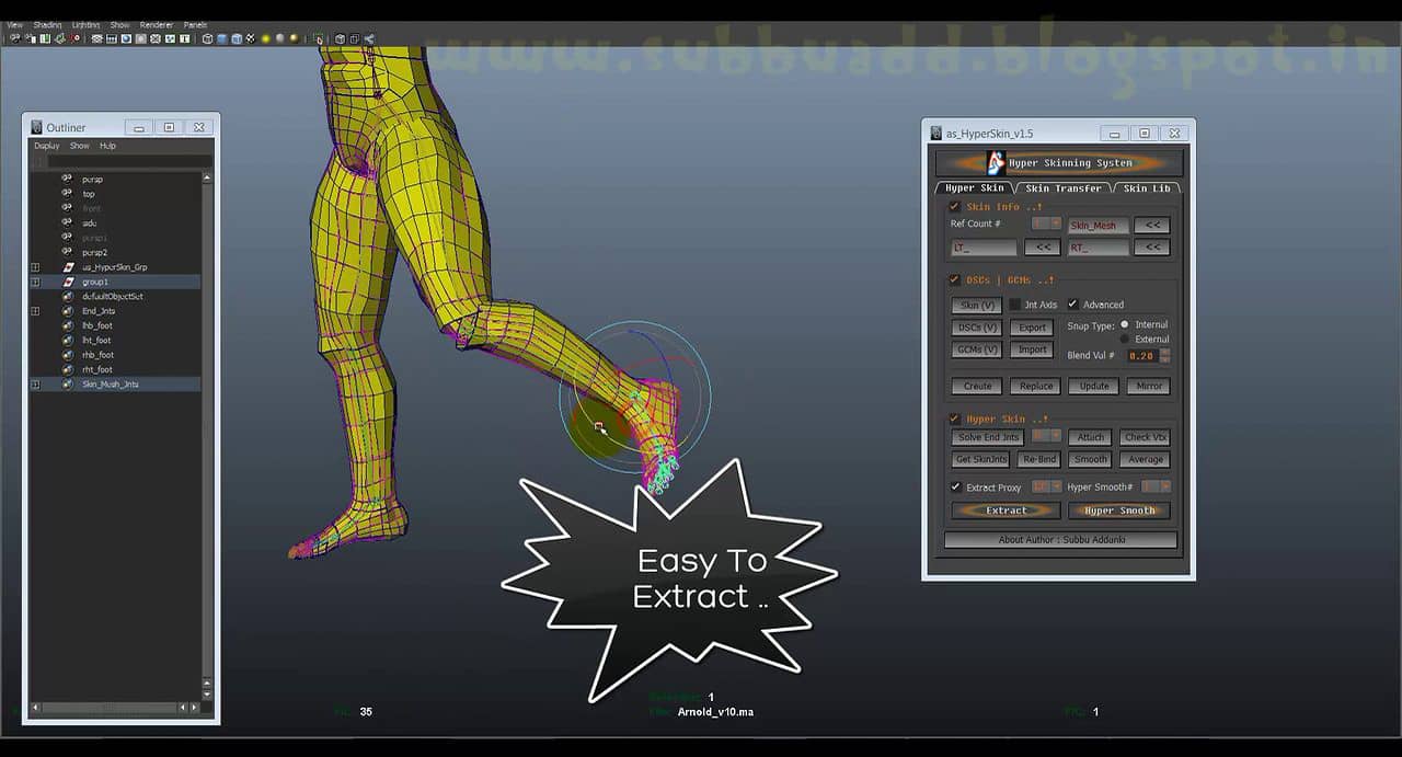 as_HyperSkin : Auto Skinning - Advance Features - Proxy Mesh ...