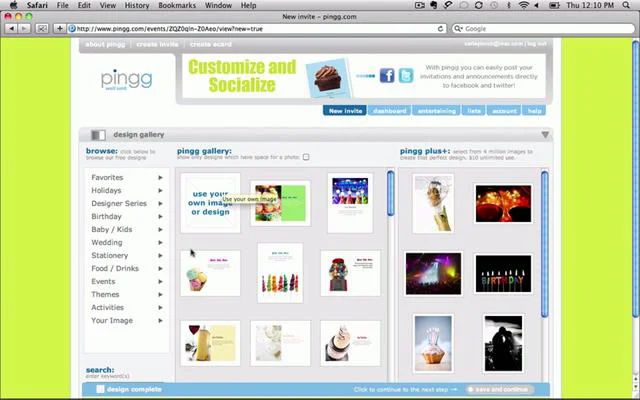 How To: Creating an Online Invite with Pingg.com