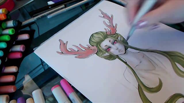 Using Copic Markers like Watercolor Tutorial Sketch a Day #58 Elf ...