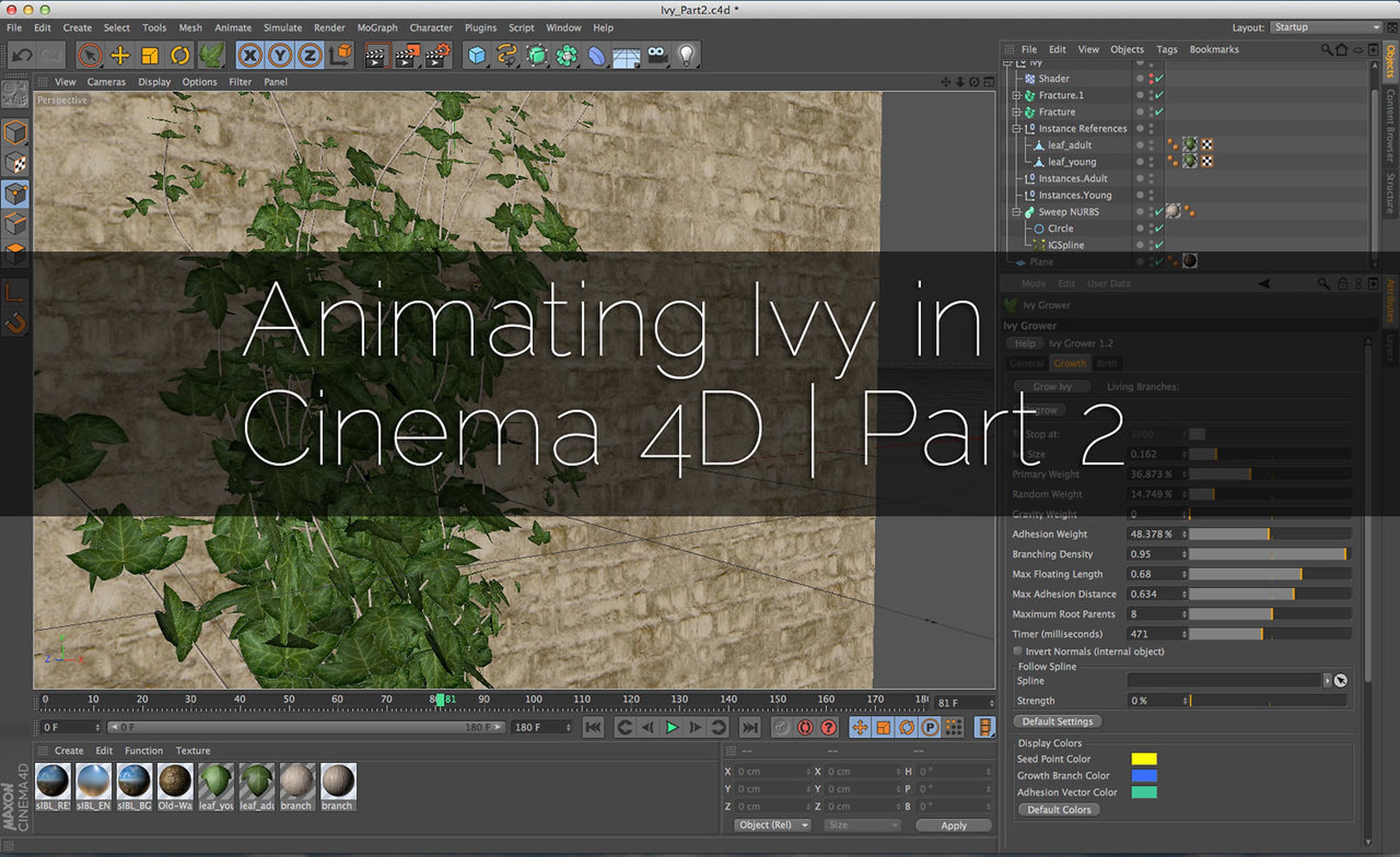 Cinema 4D Tutorial: Animating Ivy in C4D | Part 2