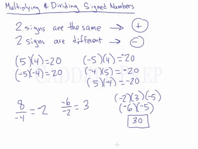 Dividing Integers Examples