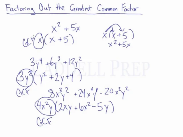 Greatest Common Factor Examples Polynomials
