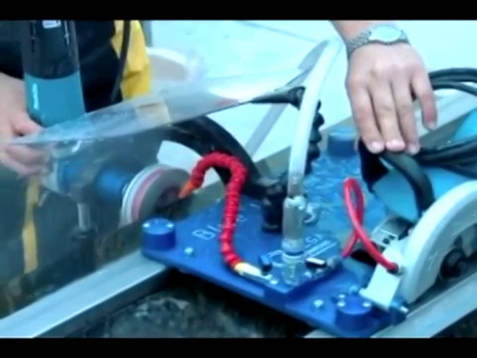 Eagle Edger Jr Demo Blue Ripper Junior™ Rail Saw on Vimeo