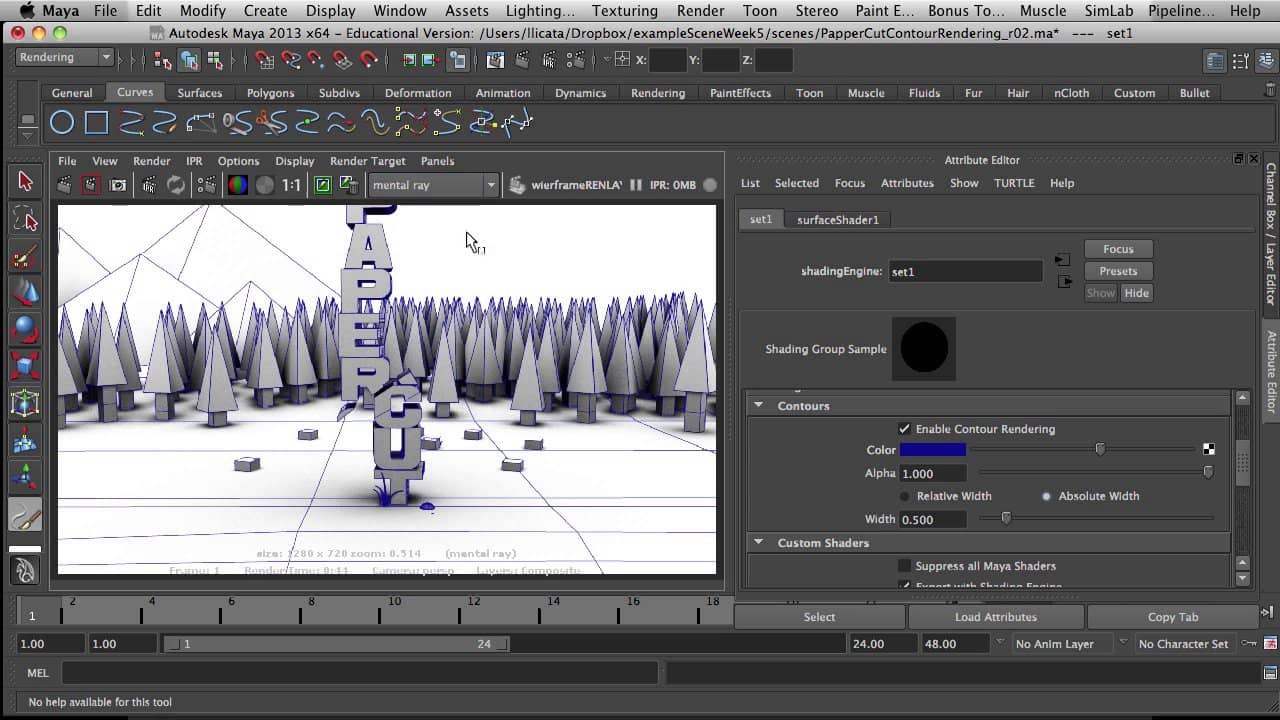 Contour Rendering over Ambient Occlusion Mental Ray Maya on Vimeo