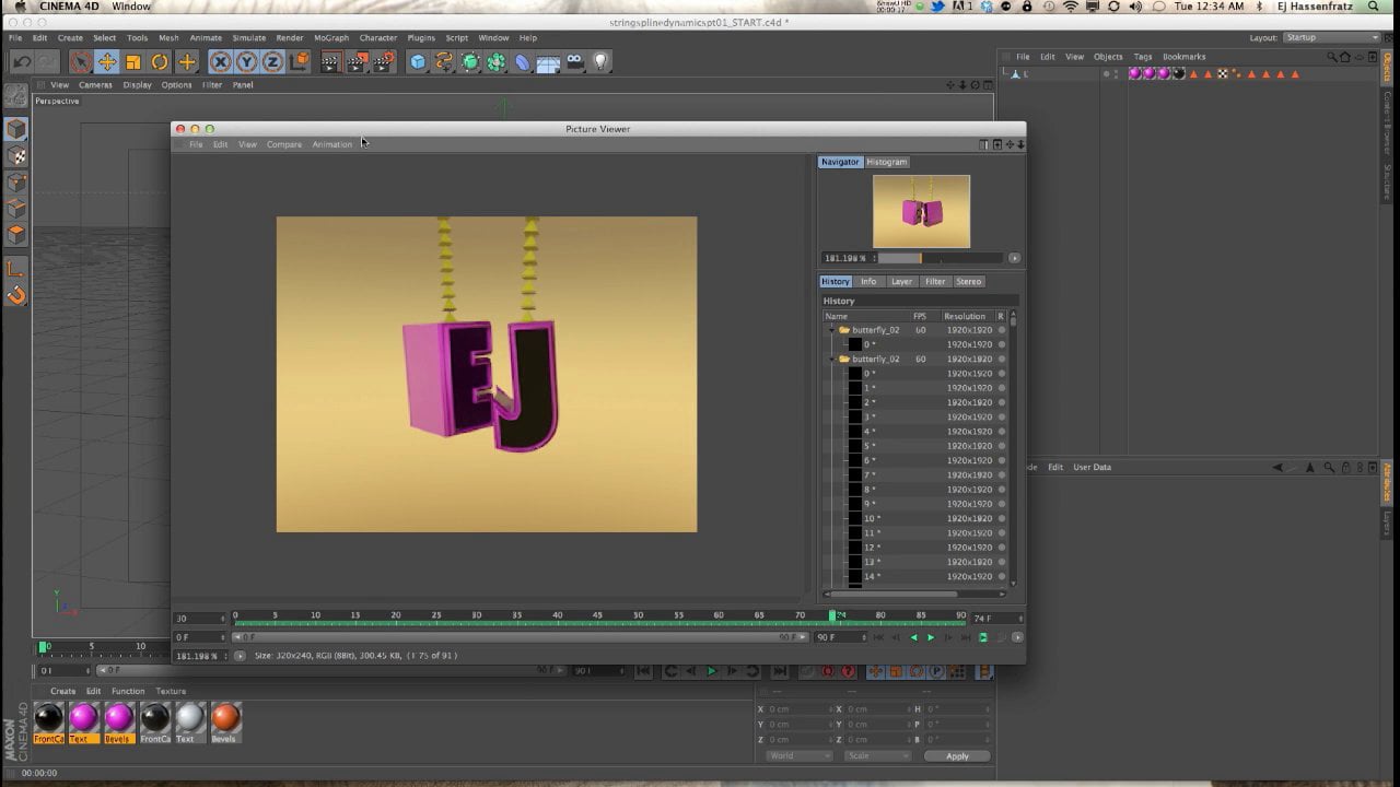 Springs & Spline Dynamics in Cinema 4D Tutorial Part 01: Hanging Objects On a String in C4D ...