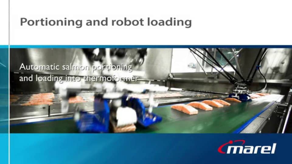 Marel - Automatic portioning and robot loading - video from Nordlaks on ...