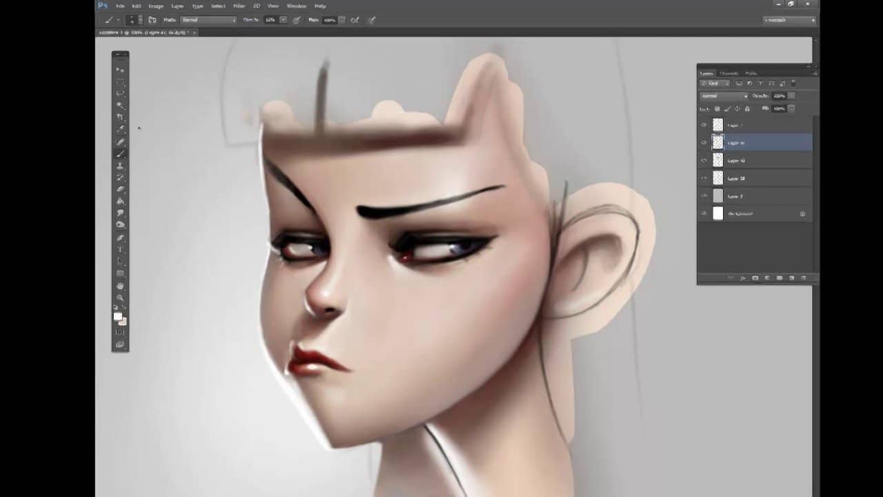 Cartoon face coloring, step 4 : Skin texture on Vimeo