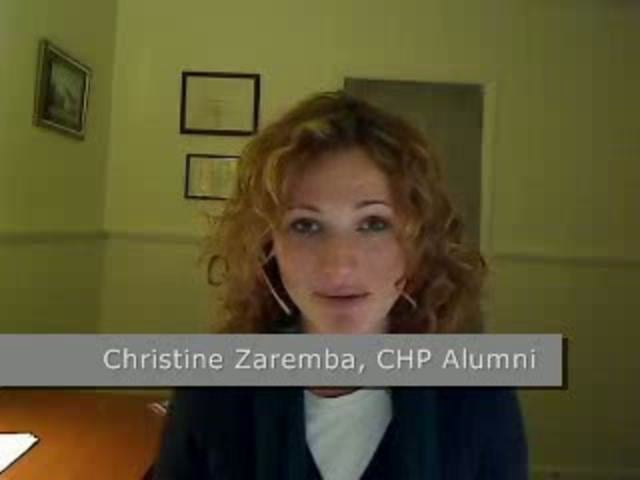 Christine Zaremba, CHP Alumni Quote on Vimeo