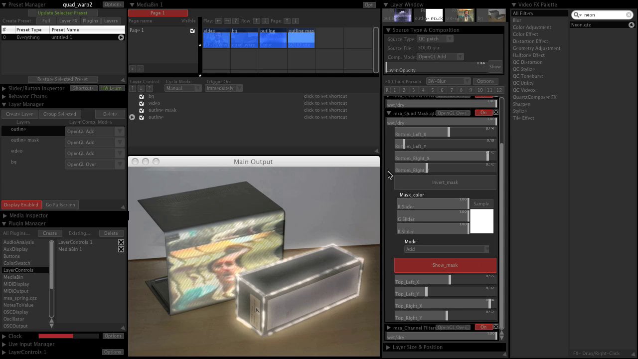 Projection mapping / quad warping with Quartz Composer & VDMX Part II on Vimeo