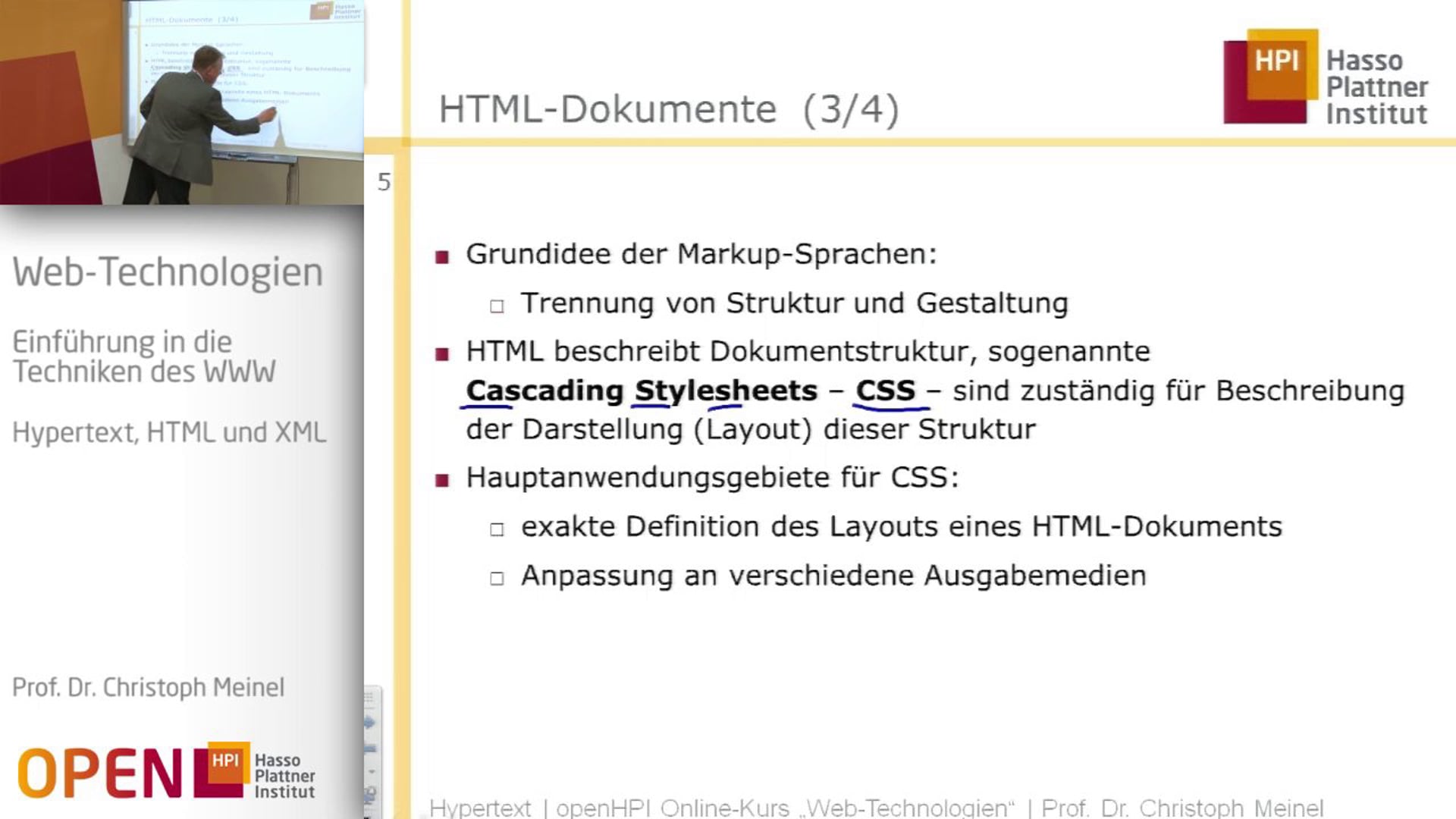 Hypertext, HTML und XML | Web-Technologien | openHPI