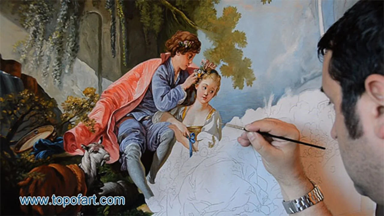 Oil on Canvas Fine Art Reproduction (Boucher - The Four Seasons: Spring)