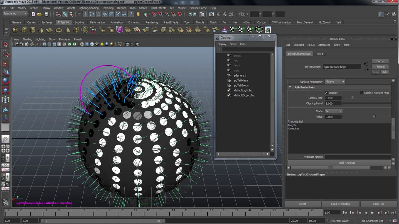 Clumping fur with yeti on Vimeo